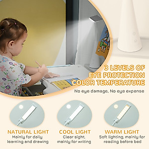 Qaba Kids Desk and Chair Set, School Study Desk with USB Light, Storage Drawer for Writing, Activities, Arts, or Crafts, Gray and White