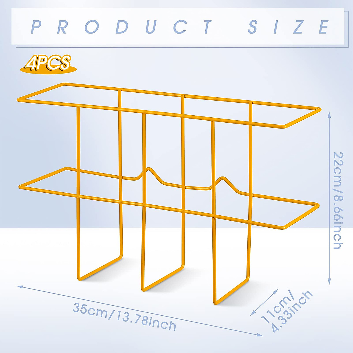Nuenen 4 Pieces SDS Binder Holder Binder Rack Mountable Binder Holder Wall Rack 13.78 x 8.66 x 4.33 Inches MSDS Wall Station for File Magazine Safety Sheet Organizer Display Office School Home Yellow