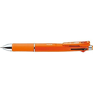ZEBRA Clip-On 1000, 4 Color 0.7 mm Ballpoint Multi Pen 0.5 mm Pencil, Orange Body (B4SA2-OR)