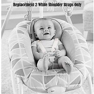 Replacement Parts for Fisher-Price Cradle 'n Swing - FHW45 - Replacement 2 White Shoulder Straps