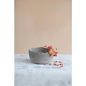 Creative Co-Op Decorative Textured Sandstone Bowl, 9" L x 9" W x 5" H, Brown