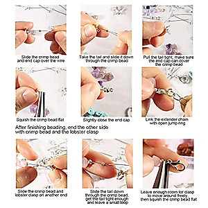 Crystal Beads for Jewelry Making, 2800PCS Natural Crystal Bead Gemstone Chip Beads for Earring Ring Making Kit with Spacer Beads Earring Hooks Pendants Charms Wire String for DIY Bracelets Beading Kit