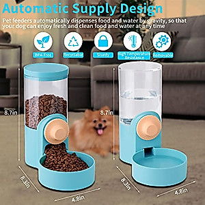 Kenond 40oz Hanging Automatic Pet Food Water Dispenser, Auto Gravity Pet Feeder and Waterer Set, Cage Cat Food Bowl Dog Feeding Station for Puppy and Kitten Rabbit Chinchilla Hedgehog Ferret …