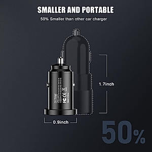 [MFi Certified] iPhone 15 Car Charger Fast Charging, All Metal 60W Dual USB C Car Charger Cigarette Lighter with 2 Pack USB C Car Charger Cord for iPhone 15/15 Pro/15 Pro Max/15 Plus/iPad Pro