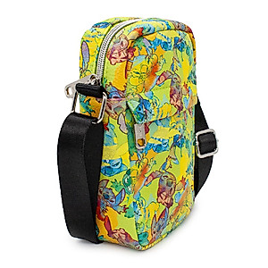 Buckle Down Disney Bag, Cross Body, Lilo, Stitch Poses Stacked Multi Color, Vegan Leather