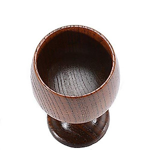 Vintage Jujube Wooden Wine Goblet Drinking Cup Water Cup Kitchen Accessories, 5.3 oz(150ml), Pack of 2 (B)