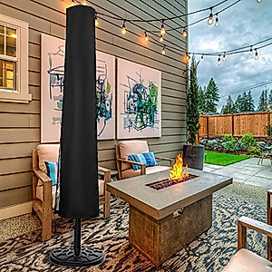 Patio Umbrella Cover, Aucovely Waterproof Market Parasol Covers with Zipper for 7ft to 11ft Outdoor Umbrellas Large, Black 210D