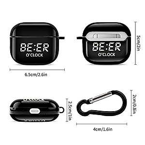 Love Beer O'Clock Case Cover Portable PC Shell Headphone Case with Keychain Compatible with AirPods 3
