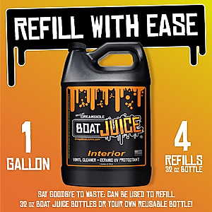 Boat Juice Interior Boat Cleaner - Boat Seat Cleaner, Boat Vinyl Cleaner and Protectant, Boat Upholstery Cleaner & Carpet Cleaner, Cleaning Supplies, Boat Accessories 32oz (1 G)