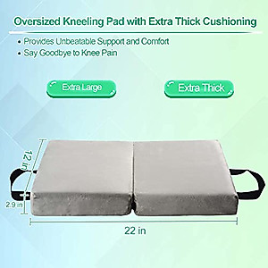 i frmmy Memory Foam Extra Thick Kneeling Cushion Pad- Garden Kneeler for Gardening, Bath Kneeler for Baby Bath, Knee Mat for Work, Extra Large 22x 12 Inch, Thick 2.9 Inch (Gray)