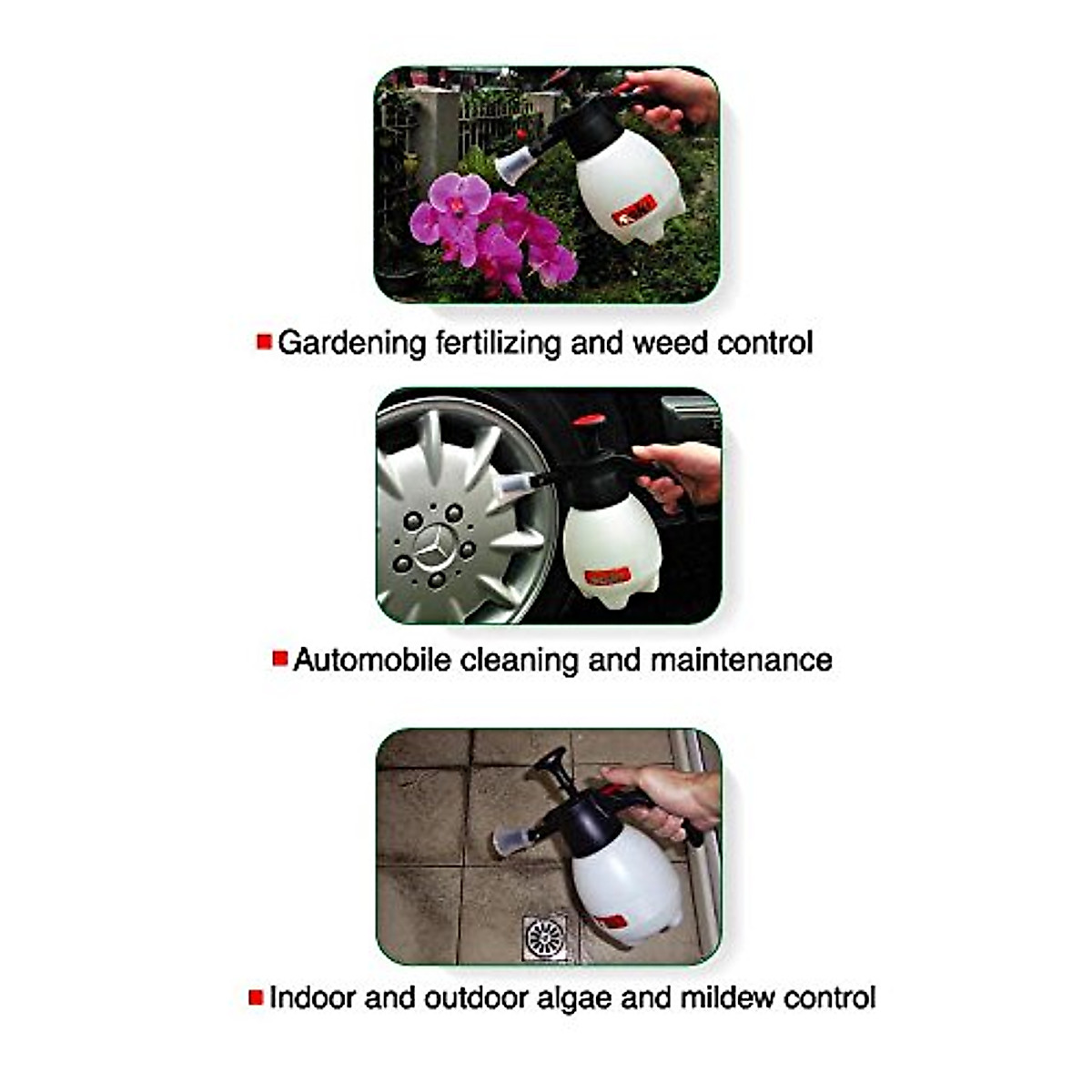 SOLO 418 2 Liter One-Hand Pressure Sprayer, Red and White