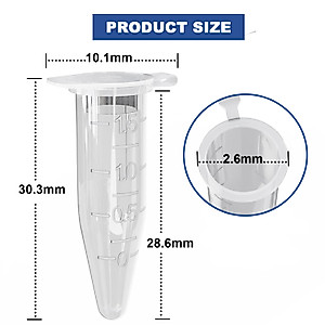 ONiLAB 500Pcs 1.5ml Polypropylene Graduated Microcentrifuge Tubes with Attached Lid,Clear Conical Micro Centrifuge Small Sample Bottle Vials Container for Lab