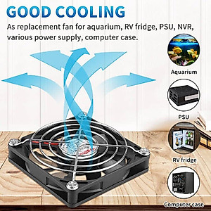 Wathai 80mm x 15mm 12V DC Coolng Fan 2 Pin Dual Ball High Performance Brushless Cooler Case Fans