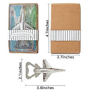 50 Packs Airplane Bottle Openers for Pilot/Veteran Adventure Travel Baby Shower Wedding Birthday Party Gifts Decorations Souvenirs for Guests with Individual Package (silver)