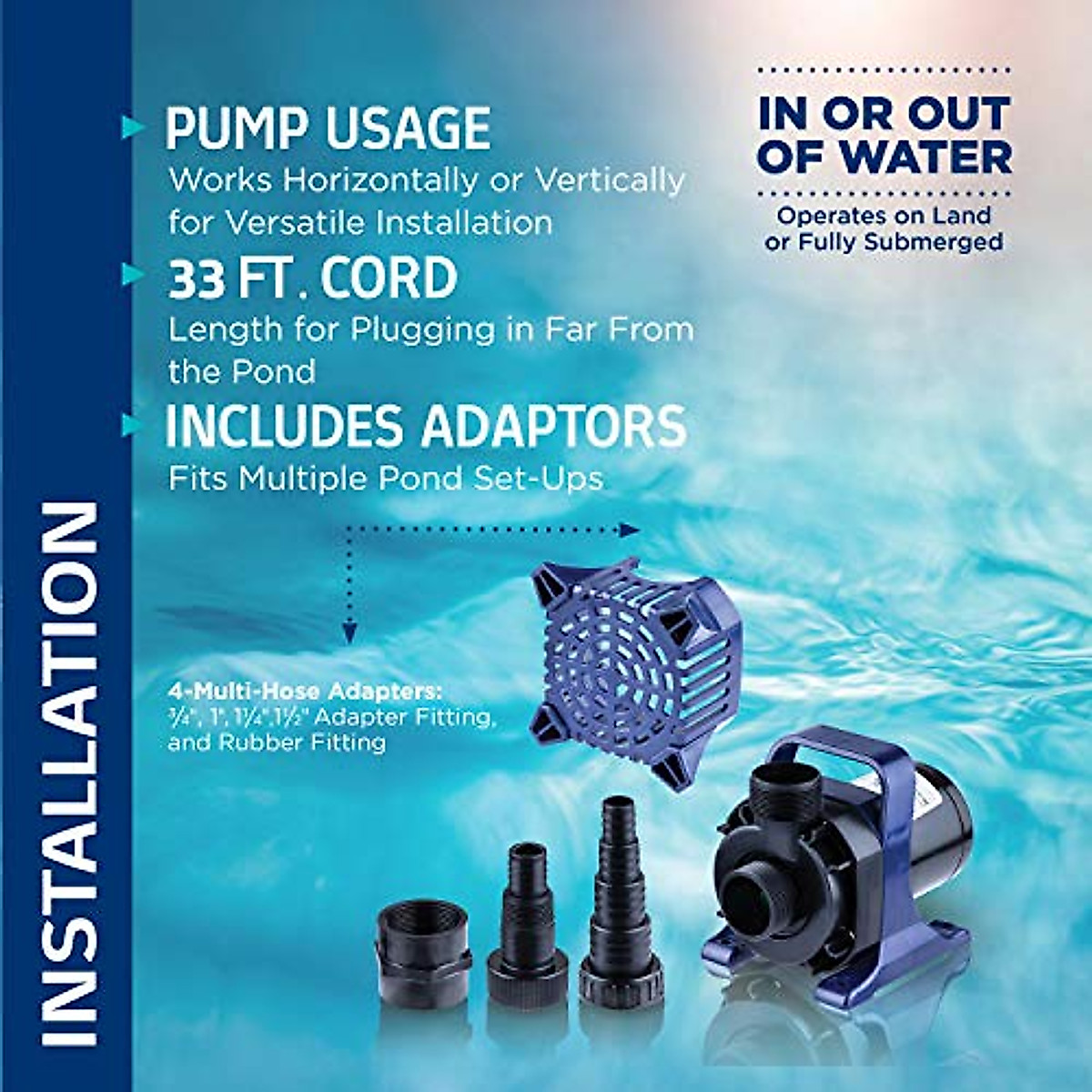 Alpine Corporation 2100 GPH Cyclone Pump for Ponds, Fountains, Waterfalls, and Water Circulation