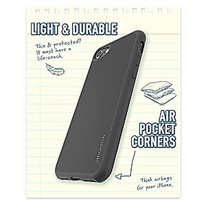 Smartish iPhone SE Slim Case - Gripmunk [Lightweight + Protective] Thin Cover for Apple iPhone SE 2022/2020 & iPhone 7/8 - Black Tie Affair