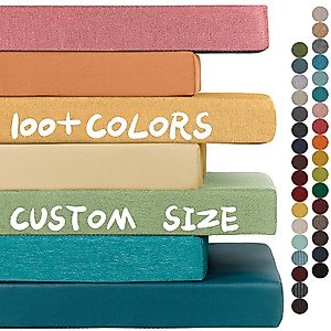 ROFIEJOX Custom Bench Cushion- Custom Size, Shape, Color, Piping for Indoor/Outdoor Furniture Cushions, Comfortable Window Seat Cushion, Waterproof Non-Slip Garden Boat RV Bench Cushions