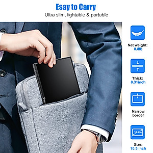 Eyoyo Portable Monitor for Laptop 10 Inch Small Monitor 1920x1280 USB C Computer Display Travel Monitor with HDMI, External Monitor for PC Phone Xbox Switch PS4 178° IPS Screen Plug & Play