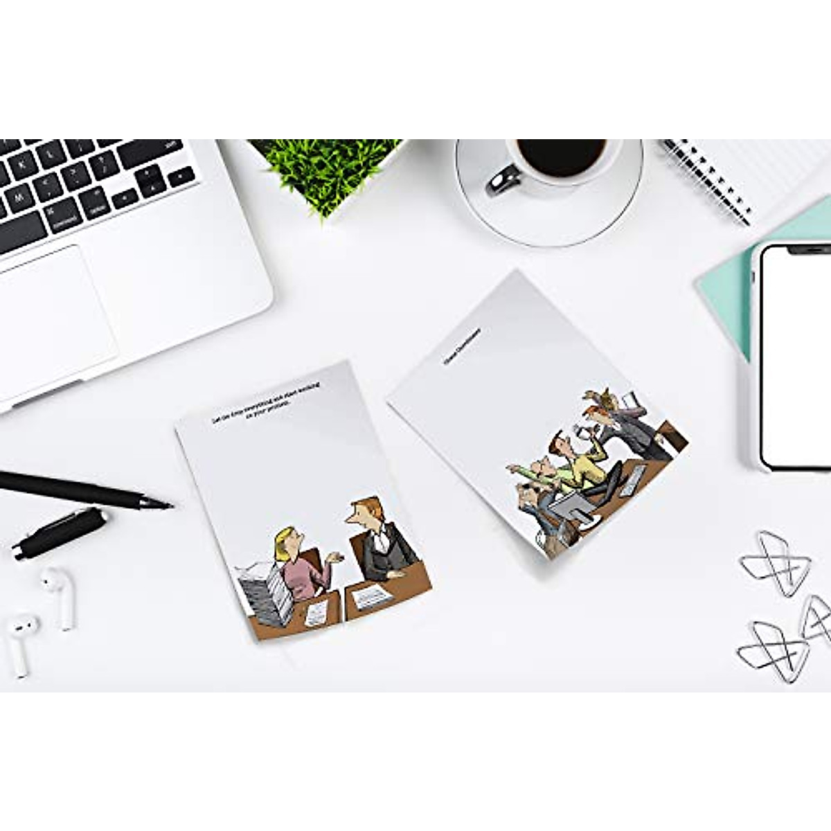 Motivation Without Borders 4 Notepads with Funny Office Humor | Perfect novelty gift for coworker, friend or family | 4.25" x 5.5" with 50 sheets per pad