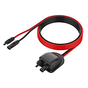 Solar Weatherproof Entry Gland Entry Housing, Through RV roof Solar Junction Box ABS Entry housing with 10Ft 10AWG Solar Extension Cable Solar Connector Solar Project on RV, Camper, Boat, Van