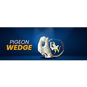 PIGEON WEDGE Leather Golf Glove for Men, Right Handed Golfers, White, Comfortable Design, Maximum Grip, All Weather Golfing Glove, Worn On Left Hand, Breathable, Durable, Gift for Golfers