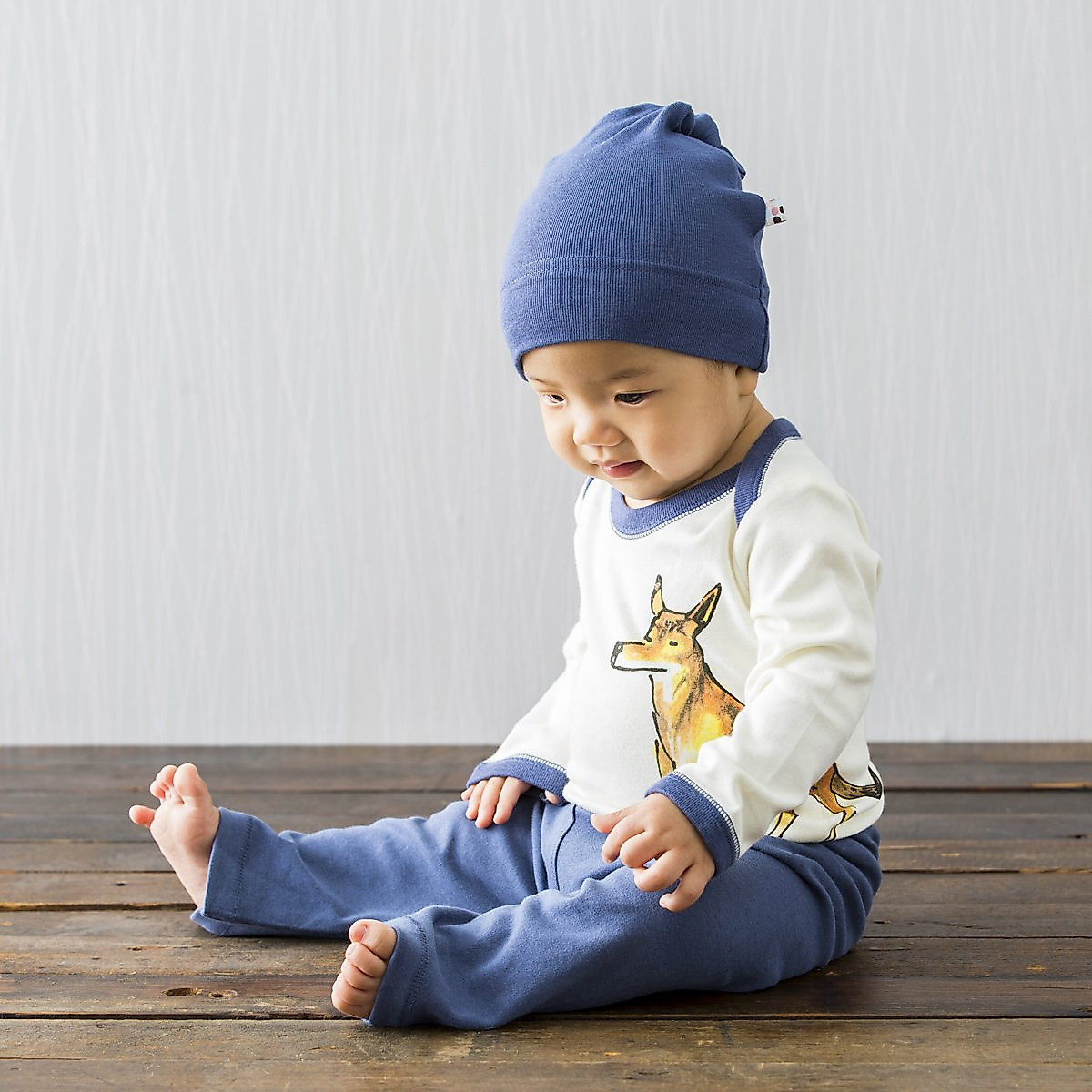Babysoy Modern Footie Pants (3-6 Months, Indigo)