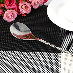 Fdit 11" Stainless Steel Long Bar Spoon Steel Bartending Mixed Tall Drink Stir Spoon Bar