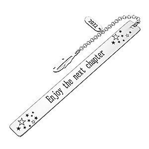 Enjoy The Next Chapter Bookmark for Book Lover Gifts, Retirement Bookmarks Gifts for Women 2022 Graduation, Coworker Leaving New Job, Christmas Birthday Wedding Gifts for Women Men Boss Lady