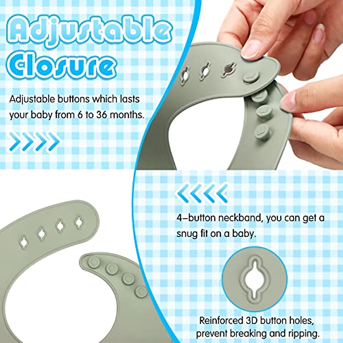 21 Pcs Baby Led Weaning Supplies Silicone Baby Feeding Set Baby Toddlers Utensils Divided Suction Plates Bowls Forks Spoons Cup Adjustable Bibs Placemat Self Feeding Eating Utensils, 3 Colors