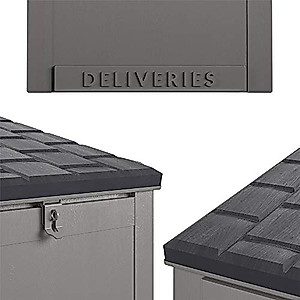 CoscoProducts COSCO 88333BGY1E BoxGuard Large Lockable Package Delivery and Storage Box, 6.3 cubic feet, Black/Grey
