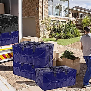 Konelia 6 Pack Moving Bags XXXXL Heavy-Duty Storage Bags with Zippers & Carrying Handles for Space Saving Moving Storage