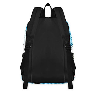 MCHIVER Dinosaur Surfer Personalized School Backpack with Lunch Box Custom Backpack for Boys Girls Casual Bookbags Set for Camping Travel Work