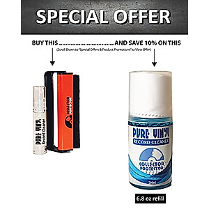 Collector Protector Vinyl Record Cleaner Kit | Vinyl Cleaning Kit | Anti Static Carbon Fiber Vinyl Record Brush & LP Cleaning Solution