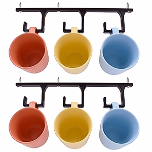 YYST Under Cabinet Mug Hanger Mug Holder Cup Holder Hanger Organizer Racks for Coffee Mugs, Tea Cups (2)