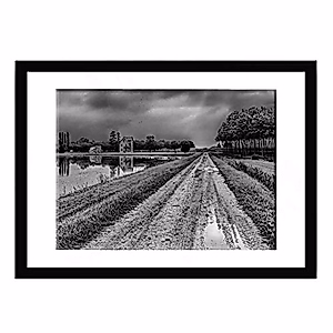 TeinJin 10x14 Picture Frames Made of Solid Wood Display 8.5x11 with Mat or 9.5x13.5 without Mat Diamond Painting Frame Wall Hanging or TableTop(Black)