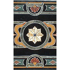 48" x 24" Inch Dinning Table Natural Black Marble Inlay Semi Precious Stones, Eating Table, Marble Patio Table, Rectangular Table