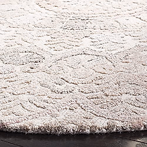 SAFAVIEH Marquee Collection 4' Round Beige/Ivory MRQ110B Handmade Mandala Medallion Wool Area Rug