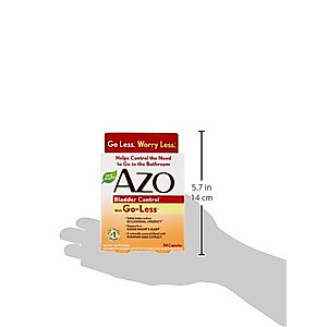 AZO Bladder Control with Go-Less Daily Supplement | Helps Reduce Occasional Urgency& leakage due to laughing, sneezing and exercise | 54 Count Capsules