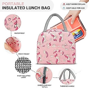 HAIMST Bento Lunch Box, 28Pcs Lunch Box Accessories for Kids Adult 1300ML Leak Proof Bento Box 4 Compartments Lunch Container with Cookie Cutters Silicone Cupcake Liners Lunch Bag Fruit Forks Pink