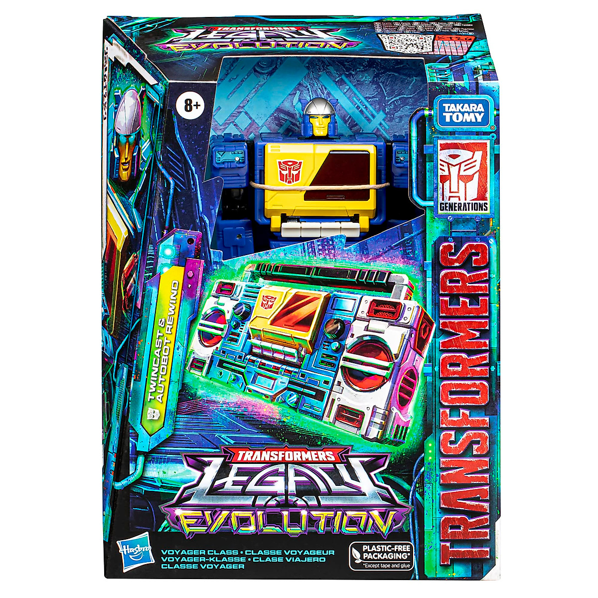 Transformers Toys Legacy Evolution Voyager Twincast and Autobot Rewind Toy, 7-inch, Action Figures for Boys and Girls Ages 8 and Up