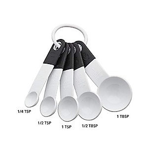 KitchenAid Classic Measuring Spoons, Set of 5, White/Black