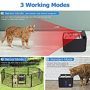 Wireless & Rechargeable Battery Operated Cat Water Fountain, Kastty 108oz/3.2L Larger Quiet Sensor Auto Cat Fountain with Smart 3 Flow Mode+Foodgrade 304 Stainless Steel Dish for Pet Inside or Outdoor