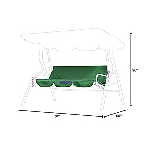 Keenso Outdoor Swing Cushions,Swing Cushion,3 Seat Waterproof Swing Seat Cover Swing Chair Cover for Patio Courtyard Garden 60 x 20 x20in