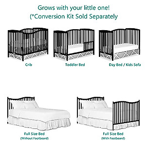 Dream On Me Chelsea 5-In-1 Convertible Crib In Black, JPMA Certified