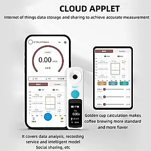 PODEC Coffee TDS Refractometer, Rechargeable Digital Brix Meter with App Save Data Function, 0~26% TDS Range and 0~32% BRIX Range, 0.01% Resolution & ATC 5~45°C, for Beer, Wine, Fruit and More