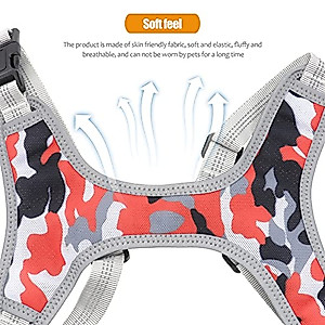 POPETPOP Reflective Vest Dog Harness - Reflective Breathable Soft Air Mesh Puppy No Pull Vest Harnesses - Escape Proof Pet Adjustable Harness for Small and Medium Dogs Small Dog Harness