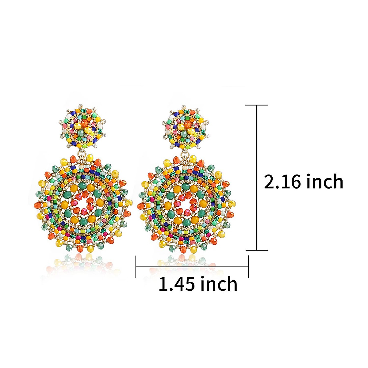 Elegance 11 Designs Colorful Beaded Earrings For Women Seed Bead Summer Beach Boho Statement Dangle Handmade Earrings Jewelry