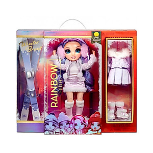 Rainbow High Winter Break Violet Willow - Purple Fashion Doll with 2 Outfits, Snow Gear and Display Stand - Gift and Collectable for Kids Ages 6+, Multicolor, 3.2 x 14 x 12 inches