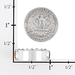 Turquoise Ring Sterling Silver 925 Genuine Gemstones Size 6 to 11 (Multi-Gems) (10)