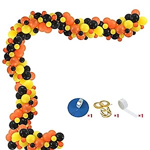 Latex balloons 120 pcs ,Yellow black orange balloons, Birthday, Wedding, Baby Shower, Party Decoration